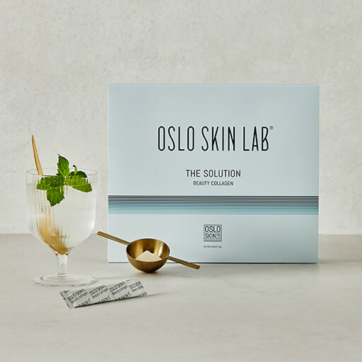 Produkty Oslo Skin Lab: The Solution Beauty Collagen, The Glow™, The Beauty Pearls™, Vitamín C a ...